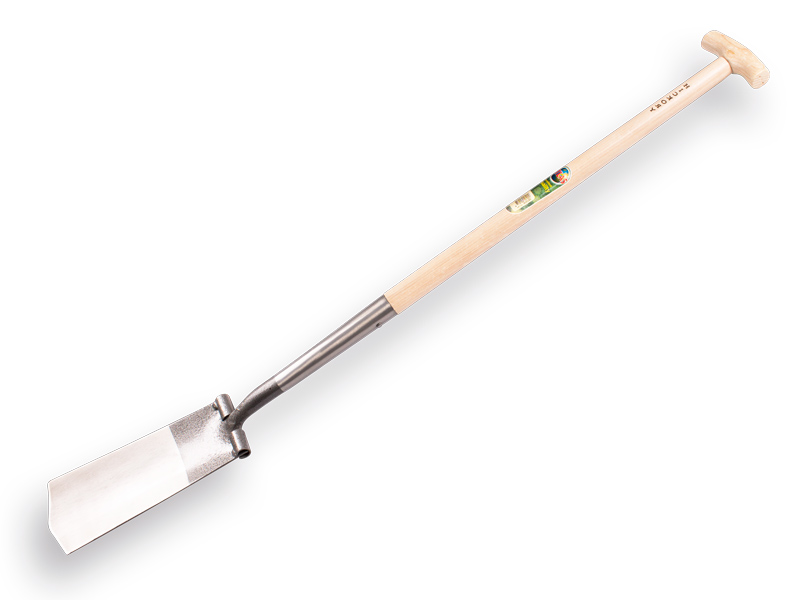 Drainage spade ATLAS DIAMANT polished, ROUND TREADS, with hickory T ...